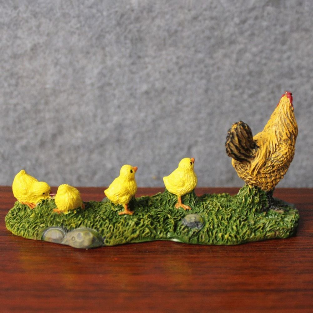 Hen Chick Models Micro Landscape Chicken Family Figurines Farm Poultry ...