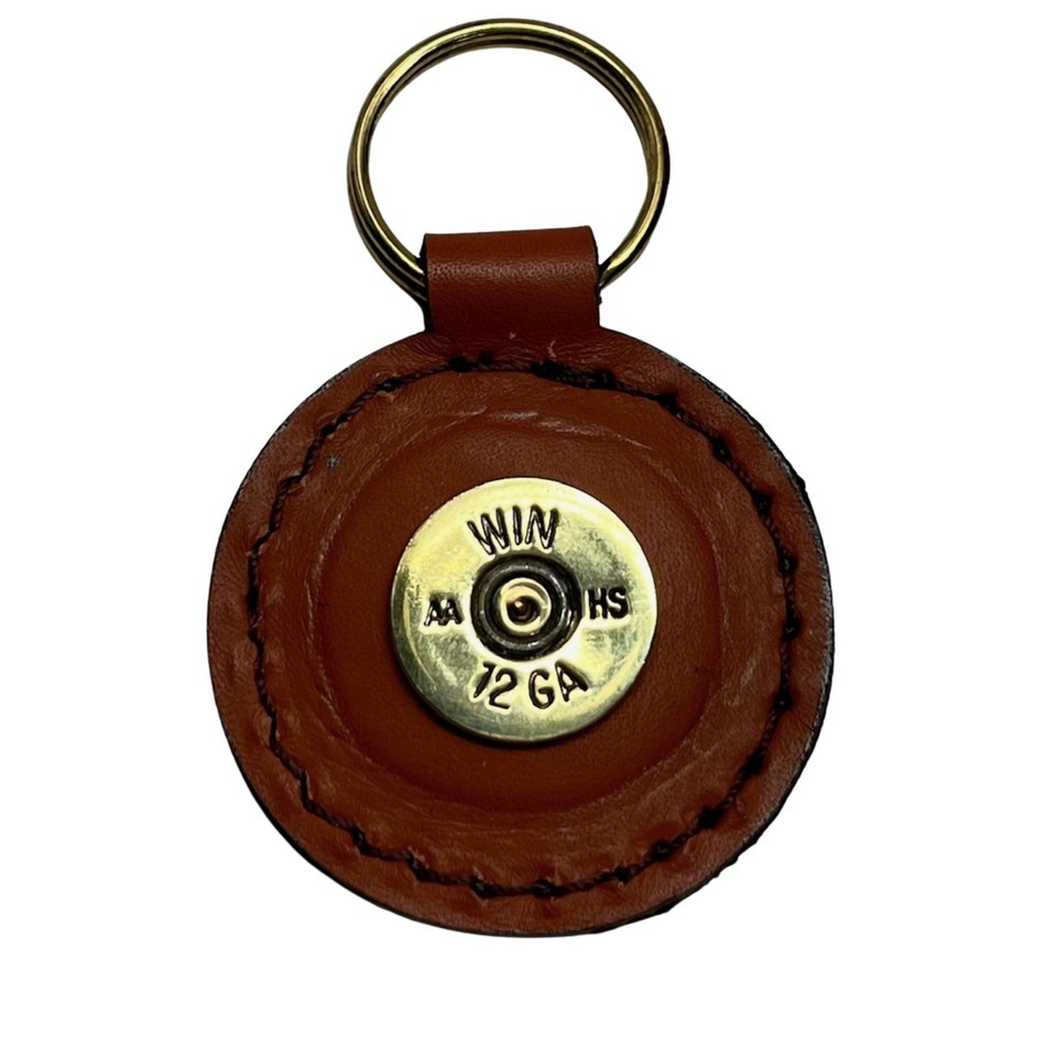 Leather / Buffalo shotgun shell Key Chain Key Ring TRAP SKEET SPORTING ...