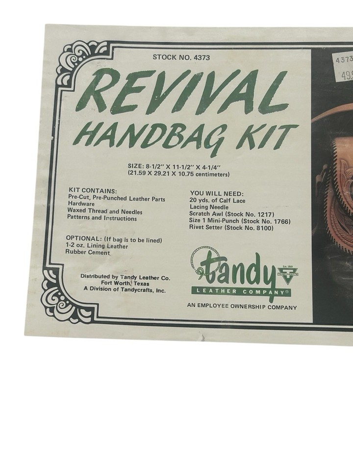 Vintage Revival Handbag Tandy Leather Purse Kit HTF Please Read Fast ...