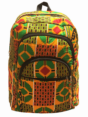Kente Print African Backpack Book Bag Rucksack Handmade Backpack Fabric ...