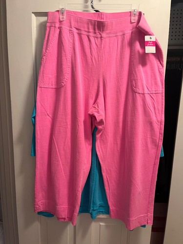 FRESH PRODUCE FLAMINGO PINK KEY LARGO COTTON JERSEY CAPRIS XXL 18 NWT ...