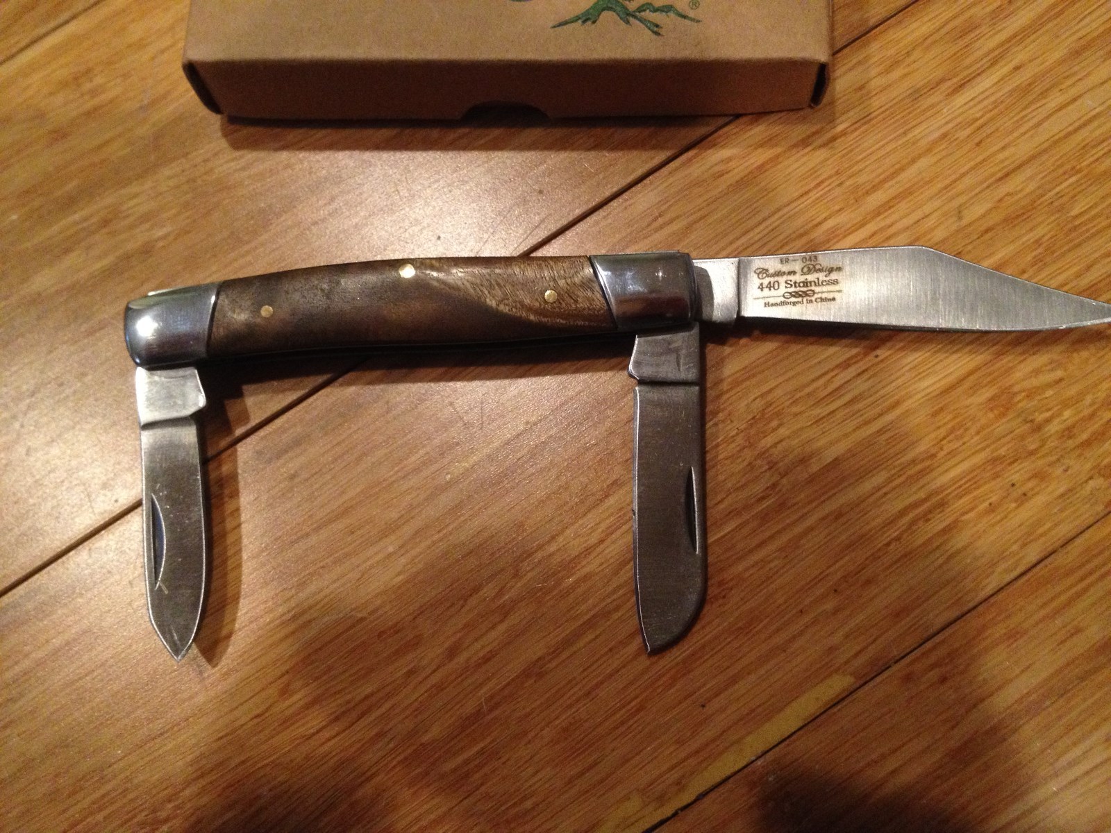 Elk Ridge Custom Design Stainless 440 Three Blade Gentleman's Knife 4 ...