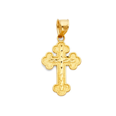 14k Yellow Gold Vintage Fancy Cross Jesus Crucifix Pendant Charm Small ...
