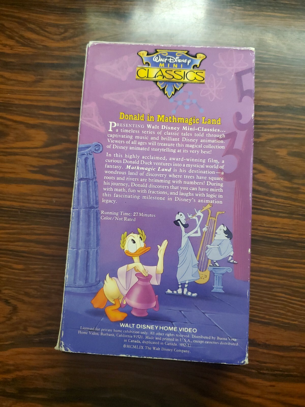 1991 Walt Disney Mini Classics - Donald in Mathmagic Land VHS ...