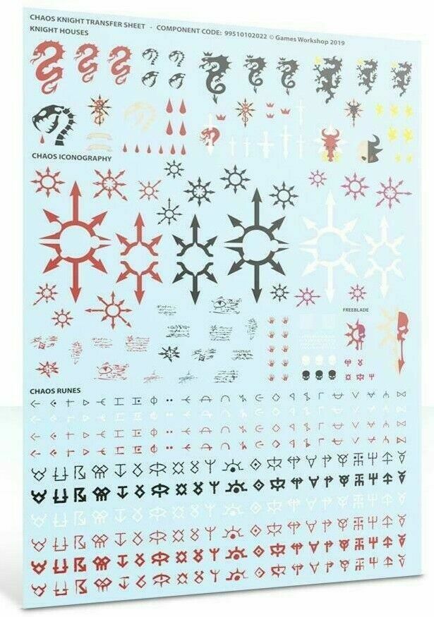 Chaos imperial knight Transfer Sheet / Decals new Desecrator Rampager ...