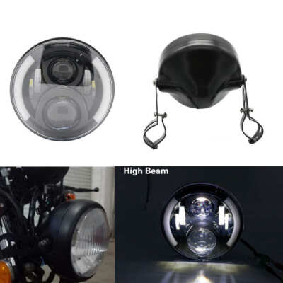 Universal 7" Motorcycle Headlight Lamp LED Turn Signal Light + Mount ...