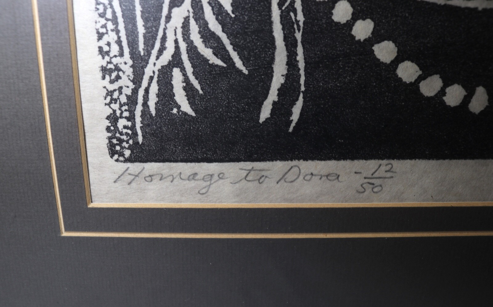 vintage original Homage to Dona figural stylized Lewis 82' block print ...