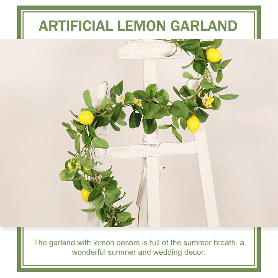 artificial Front Door Garland Artificial Lemon Rattan Decor Hanging ...