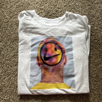 NIKE Men’s Smiley Face Photo Graphic Tee White Medium DQ1080-100 Unworn ...