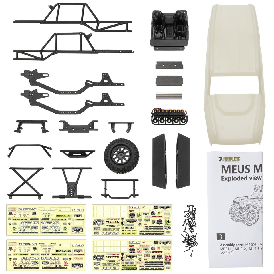 MB24 SCX24 Body 5.2in 132MM Body Shell ABS+Nylon Carbon Fiber Chassis ...