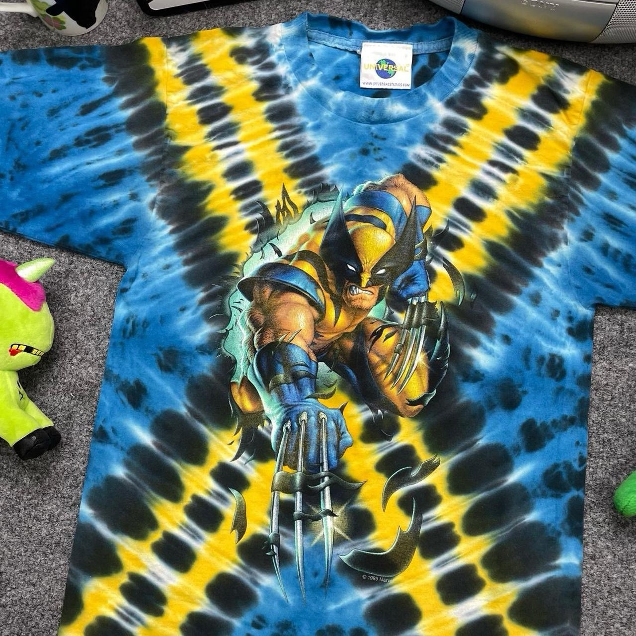 1999 Wolverine X-Men Universal Studios Tie Dye T-Shir… - Gem
