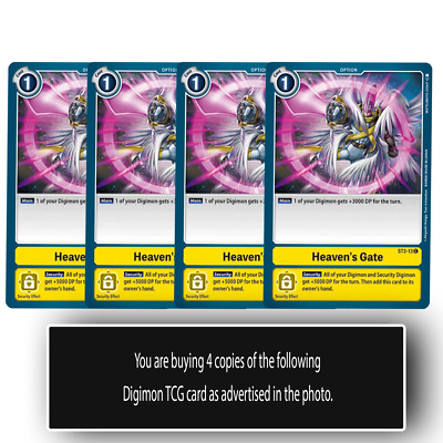 Heaven's Gate - ST3-13 C - Common Digimon TCG Card Playset Yellow | eBay