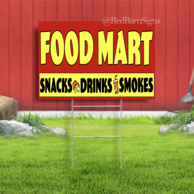 FOOD MART Yard Sign with Optional Sizes (Made in the USA) | eBay