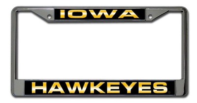 Iowa Hawkeyes Laser Cut Chrome License Plate Frame - Special Order | eBay