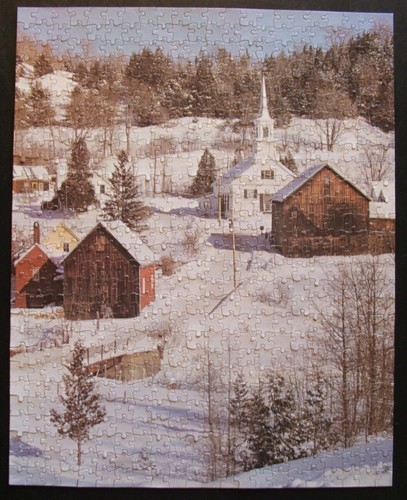 Vintage Whitman 600 pc. puzzle #4648-23 'Village in Winter' [Waits ...