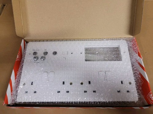 MK Logic Multi- media plate - 2 x 2 gang sockets TV/SAT/DAB/BT + 4 Euro ...