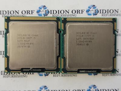 Lot of 2 INTEL Core i5-660 SLBTK 3.33 GHz 4 MB SmartCache 73 W Grade B ...