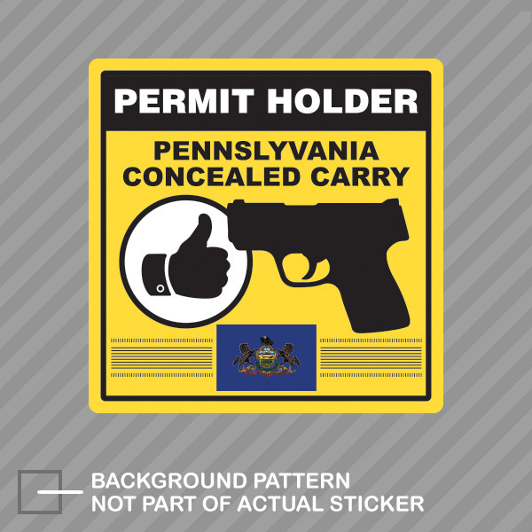 Pennsylvania Concealed Carry Permit Holder Sticker Decal Vinyl 2a ...
