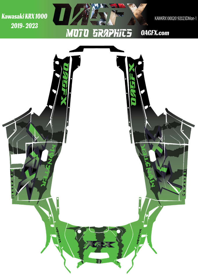 2019 - 2023 Kawasaki Teryx KRX 1000 Graphic Kit - Pro Edition DMon-1 ...