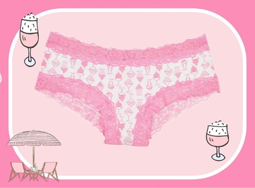 L Pink Ice Cream Victoria's Secret Stretch Cotton Lace Waist & Leg ...