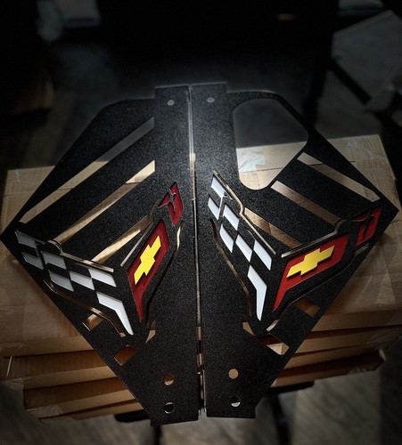 2020/2024 CORVETTE C8 ENGINE Chevy Edition Carbon Flash SIDE PANELS ...