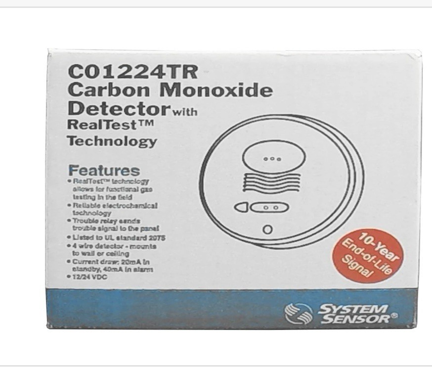 System Sensor CO1224TR Round, 12/24V, 4-Wire, System-Monitored Carbon ...