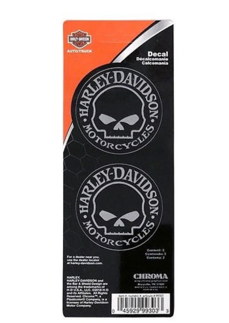 Harley Davidson Willie G Skull Decal 2 Piece 3x8 in CG99303 | eBay