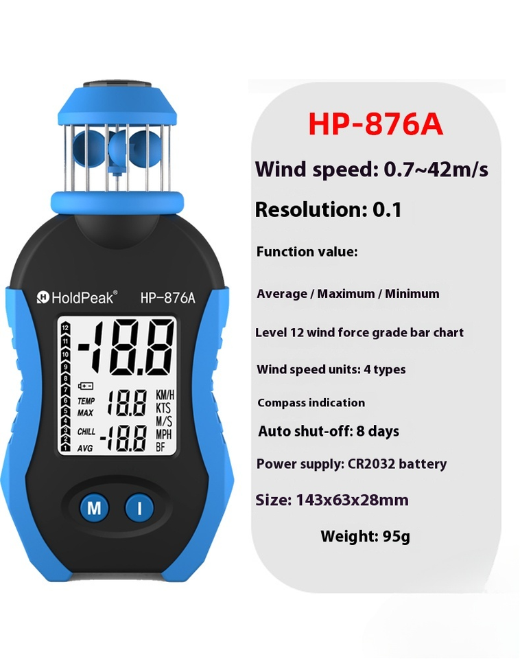 Anemometer Handheld Digital Duct Wind Speed Meter Anemometer Wind Meter ...
