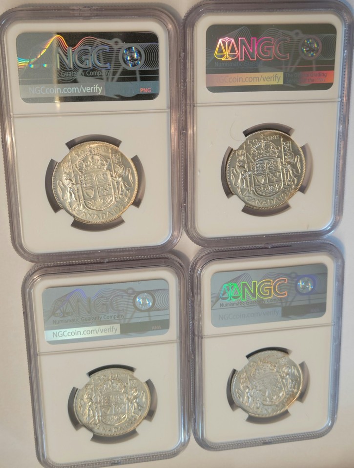 1940-1953 (4coins) CANADA HALF DOLLARS NGC AU58-MS63 | eBay