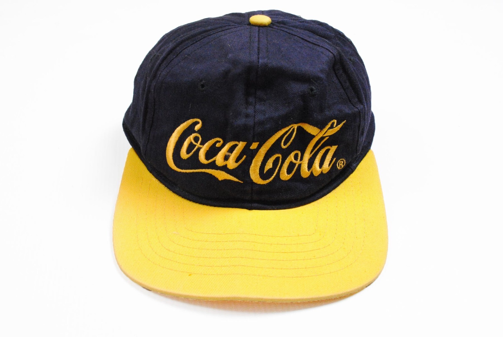 VINTAGE COCA-COLA 1992 CAP blue yellow 90s hat - Gem