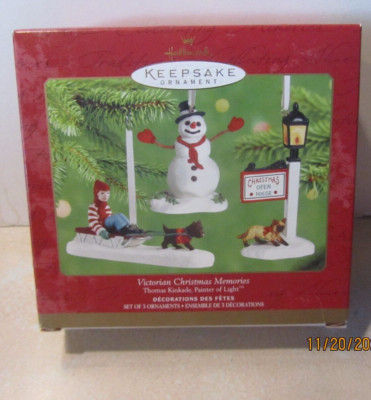Hallmark Ornament 2001 Victorian Christmas Memories Thomas Kinkade 3 ...
