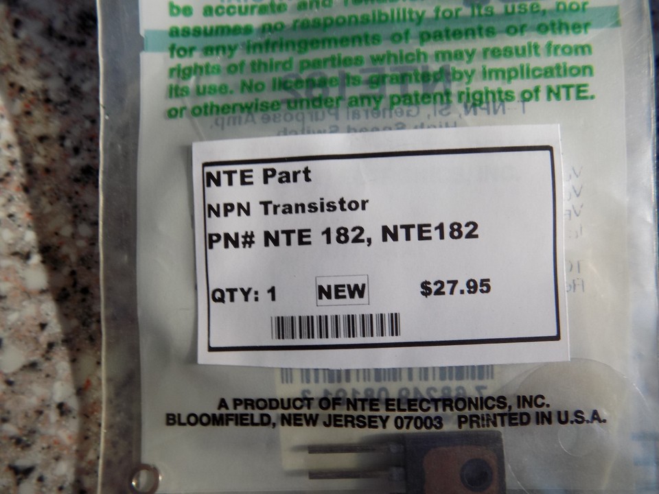 New NTE P/N NTE 182, alt# NTE182 NPN Transister | eBay