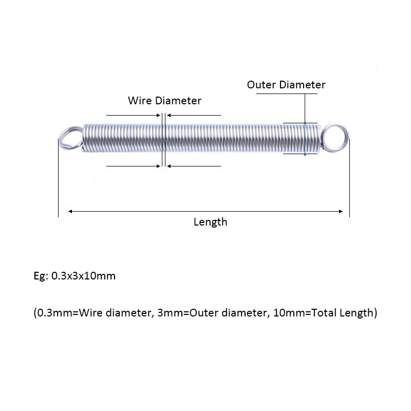 Double Coil Spring Extension Spring Stainless Steel Tension Spring Wire ...