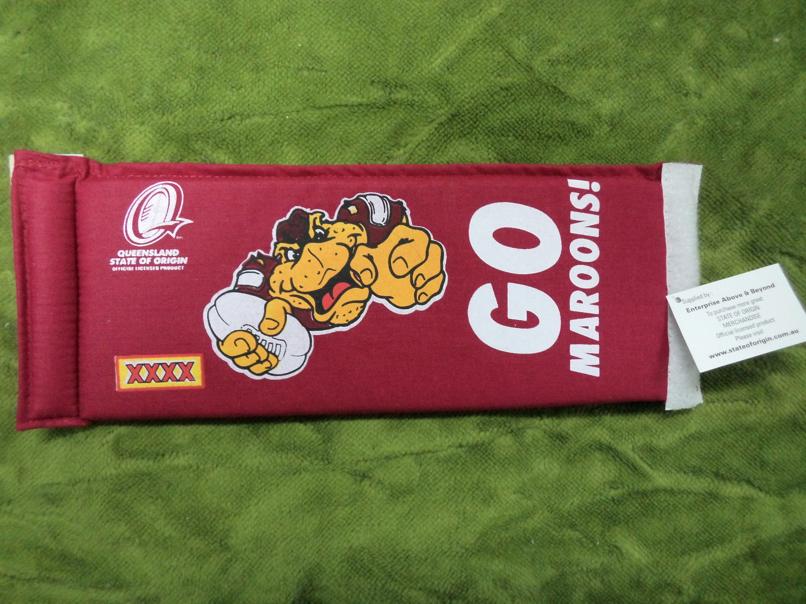 #D187. RUGBY LEAGUE BEER CAN HOLDER - QUEENSLAND STATE OF ORIGIN, GO ...
