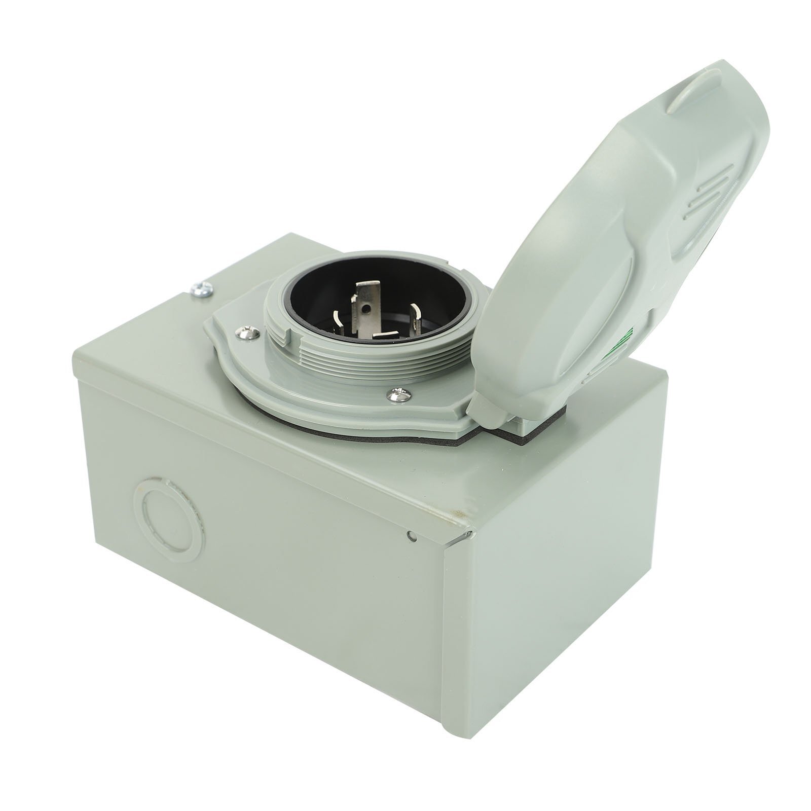 L14-30 4 Prong 30 Amp RV Power Inlet Box w/ Grey Cap 3750/7000W 125 ...