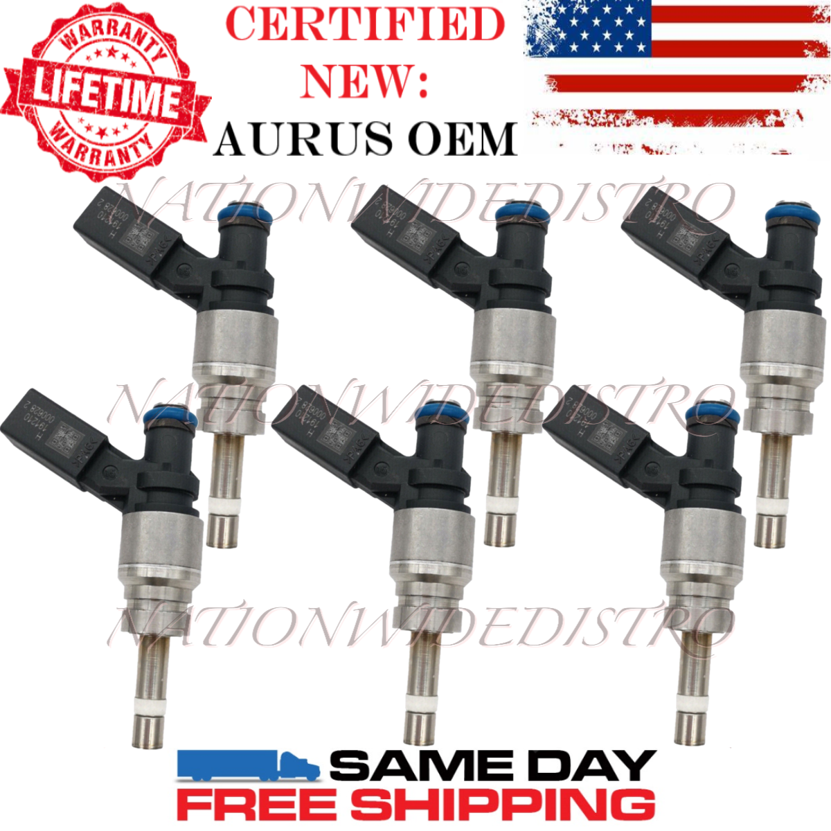 6x OEM NEW AURUS Fuel Injectors for 2008-2012 Audi A4 A5 Quattro A6 Q5 ...