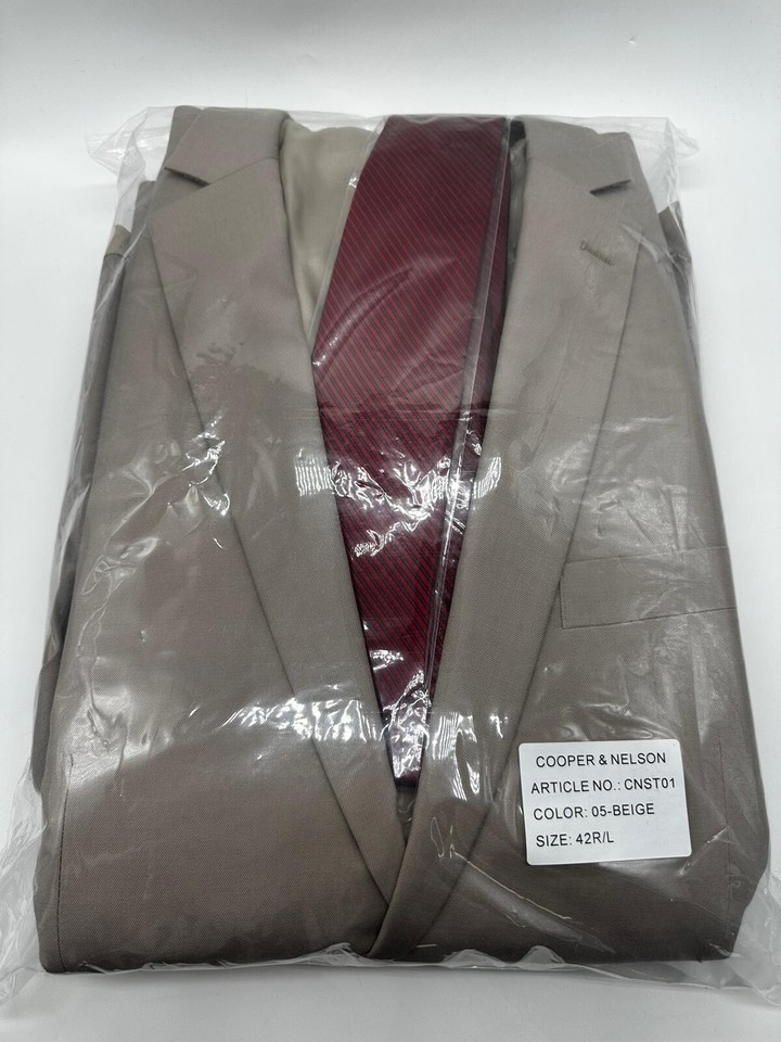 Cooper & Nelson 3 Piece Mens Suit Set, 2 Button Slim Fit Suit for Men ...