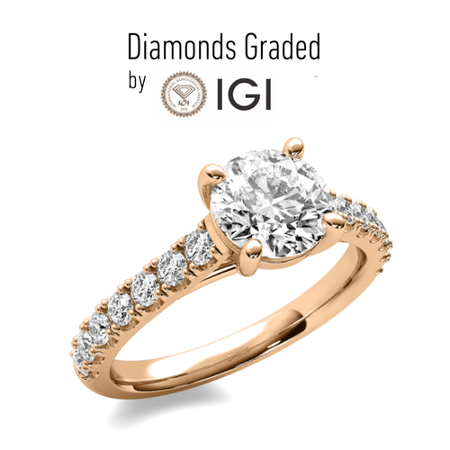 3.75Ct F VS1 Diamond Engagement Ring IGI Certfied Round Lab Grown 18K ...