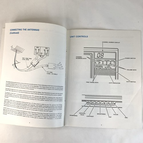Sears Random Access Remote Control Color Television 1983 Users Guide ...