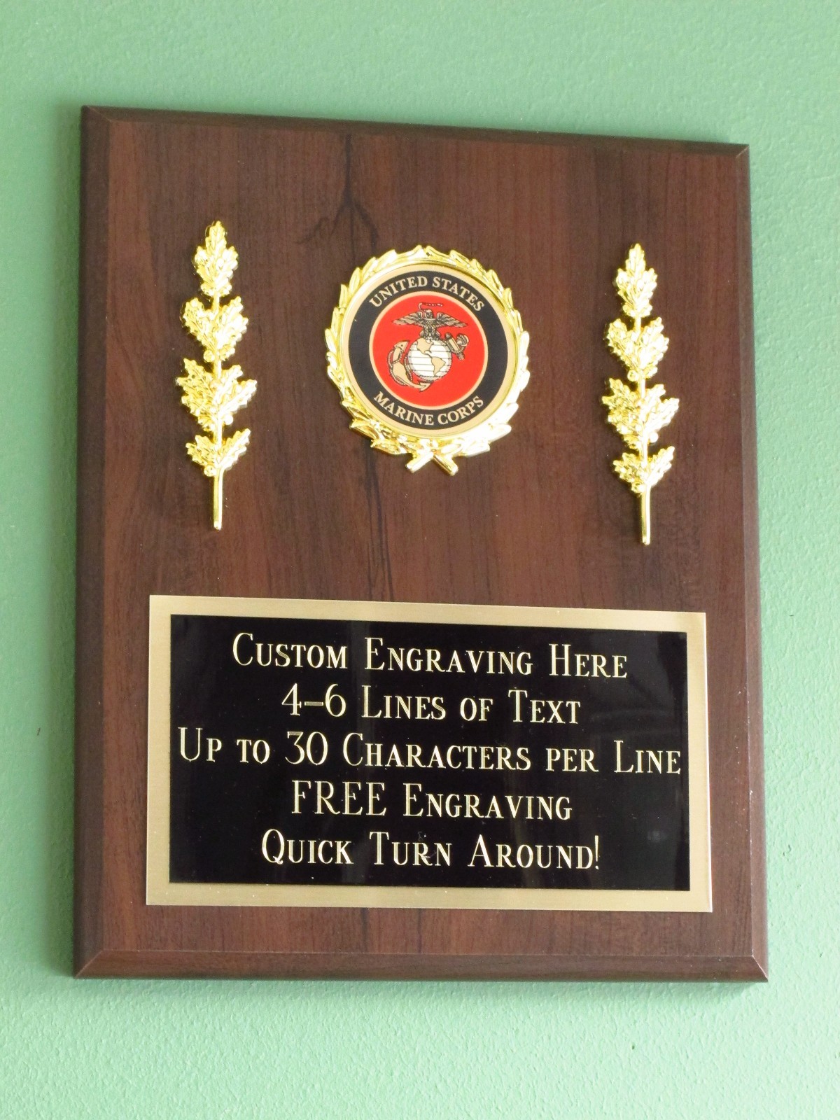 US Marine Corp. Award Plaque 8x10 Trophy FREE custom engraving | eBay