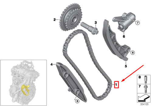 NEW OEM MINI CLUBMAN F54 ENGINE TIMING CHAIN LOWER 13528648731 GENUINE ...