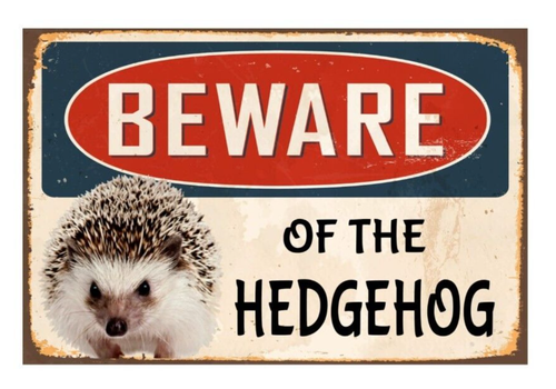 Metal Signs Beware of the Hedgehog Animals garden Vintage Retro Garage ...