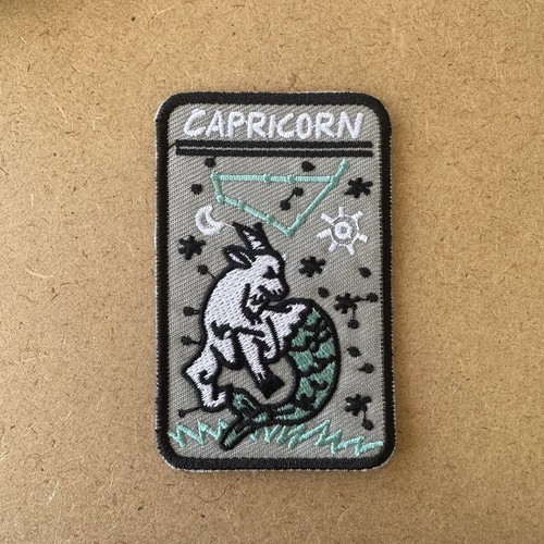 CAPRICORN Embroidered Iron-on Patch ~ Retro Zodiac Sign Design ~ 3"x 2 ...