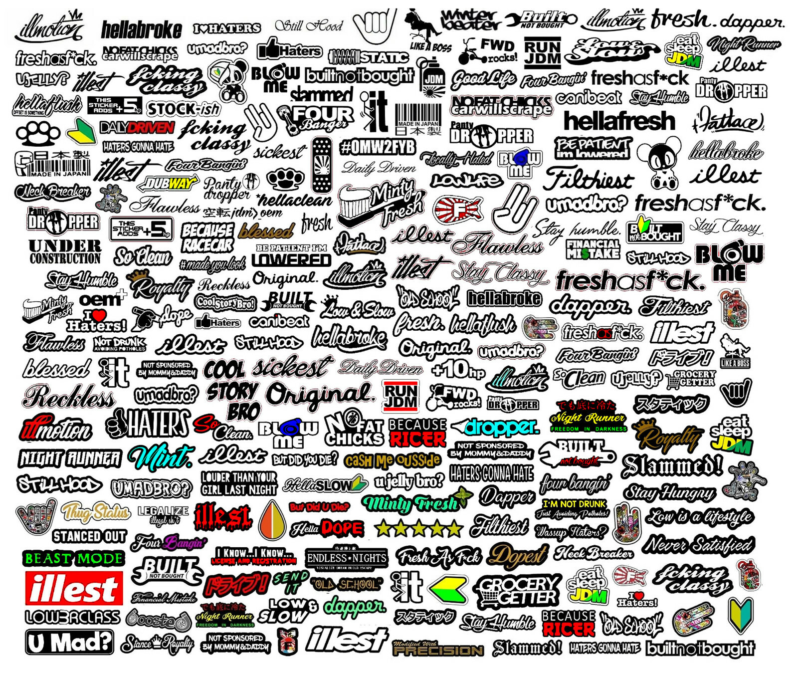 JDM 30 Random Car Stickers Decals Bulk Wholesale Pack Lot Race Drift # ...
