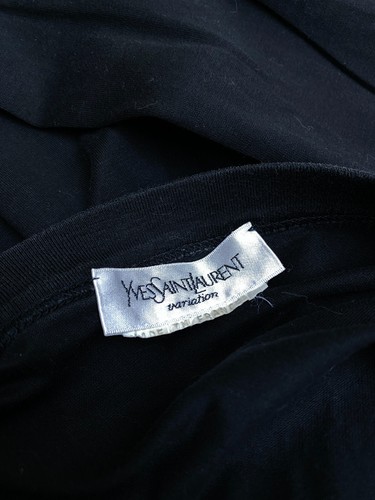 Yves Saint Laurent Black YSL Logo V Neck Longsleeves Size M | eBay