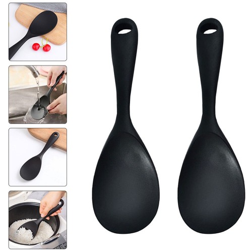 2 Pcs Silicone Rice Paddles Soup Spoons Nonstick Rice Paddle | eBay UK