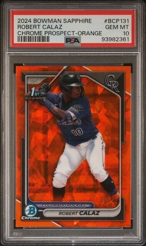 Robert Calaz 2024 Bowman Chrome Prospect Sapphire Orange 14/25 #BCP131 ...