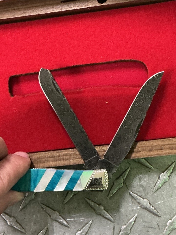 Michael J. Prater Painted Pony Case XX Damascus Trapper Knife 9254 in ...
