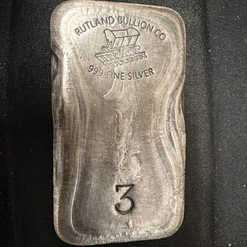 Rutland Bullion Co. Vintage Style 3.0oz Hand Poured Fine Silver Bar | eBay