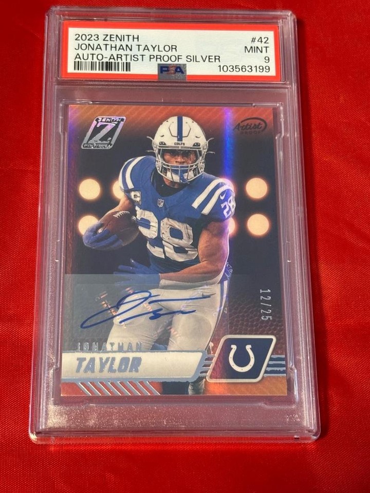 JONATHAN TAYLOR 2023 ZENITH ARTIST PROOF SILVER 12/25 AUTO AUTOGRAPH ...